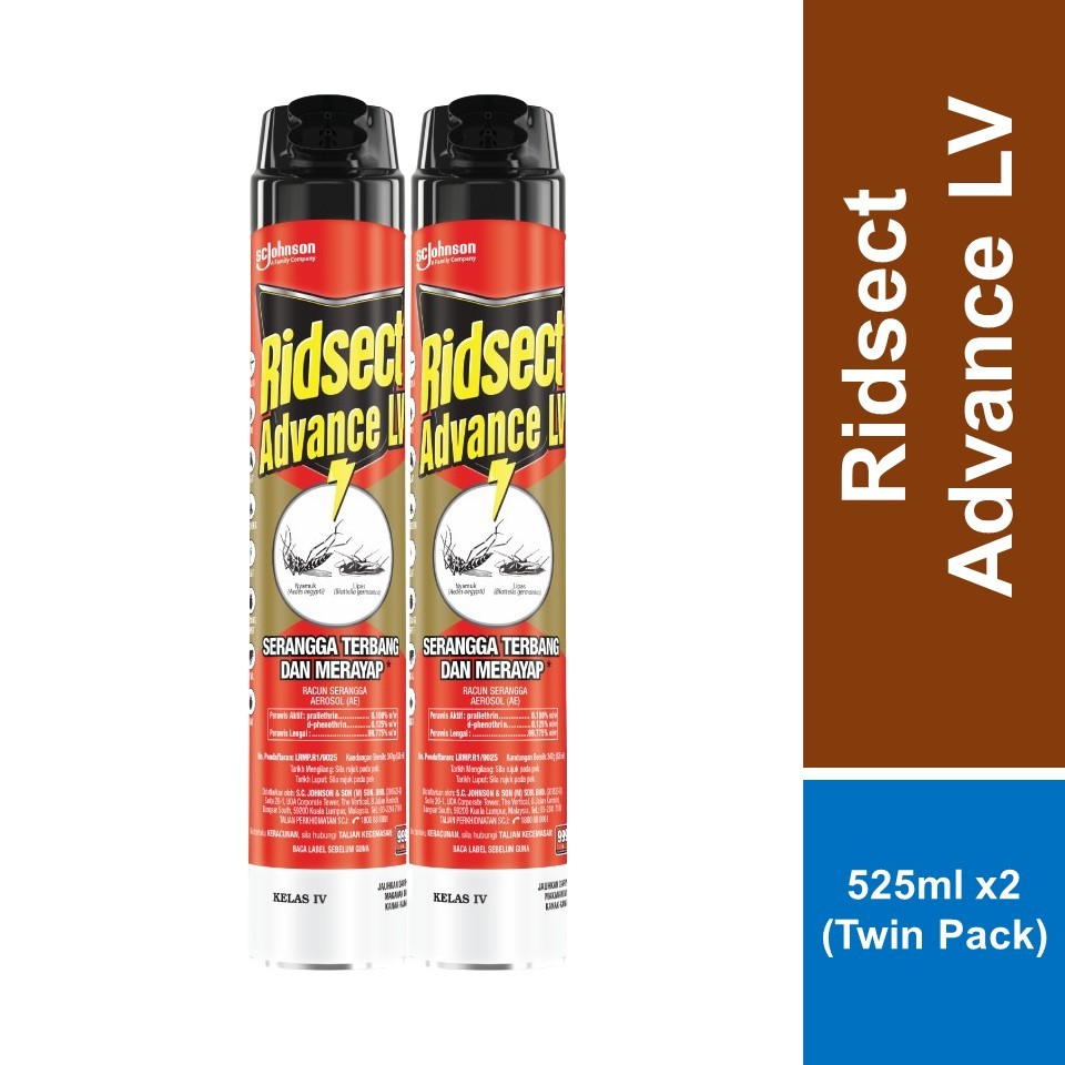 Ridsect Advance LV Multi-insect Killer Aerosol Spray 525ml x2 Twinpack ...