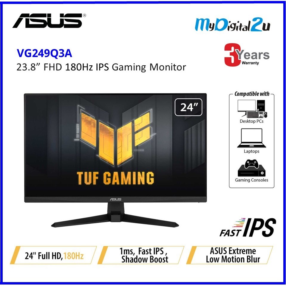 ASUS TUF Gaming VG249Q3A Gaming Monitor – 24-inch, Full HD(1920x1080 ...