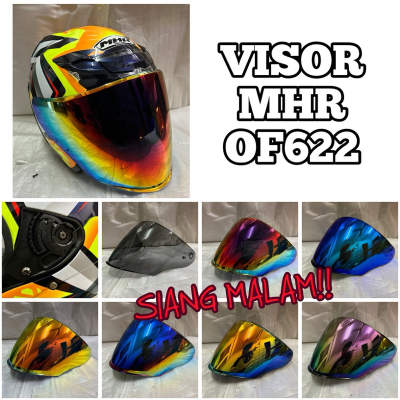 siang malam VISOR MHR OF622 HELMET CERMIN DAY NIGHT GEAR BASE REVO RED ...