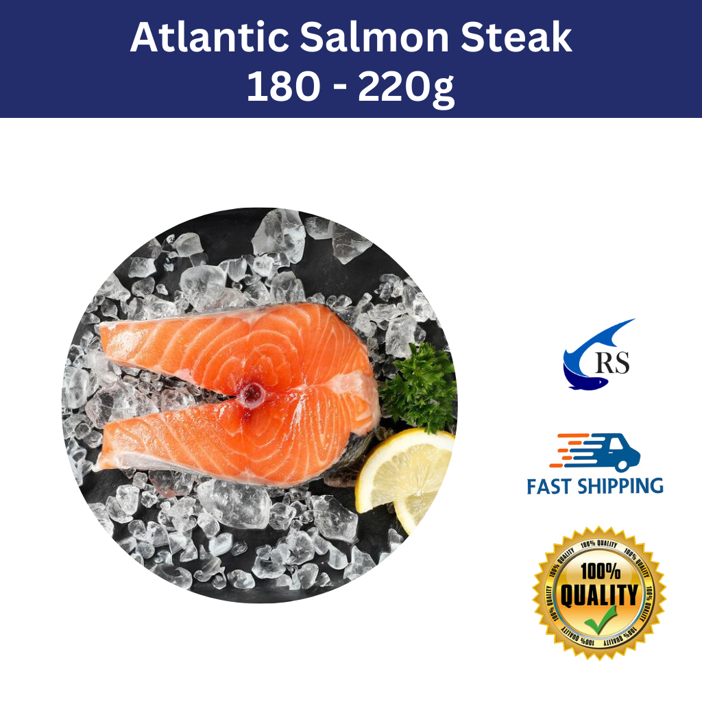 (THICK CUT) Frozen Atlantic Salmon Steak (220g - 260g) Steak Salmon 三文鱼排 | Shopee Malaysia