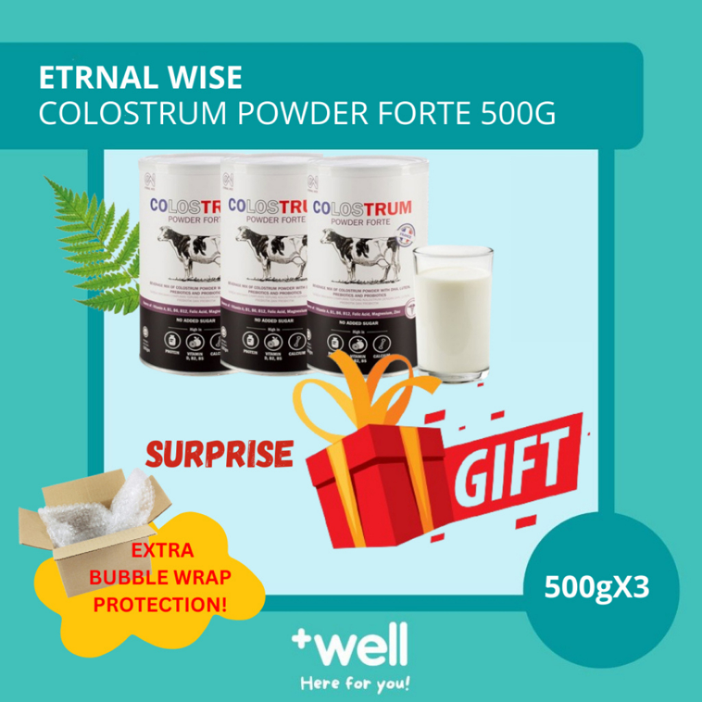 Eternal Wise Colostrum Powder Forte 500g with FREE GIFTS EXP 2/2026 ...