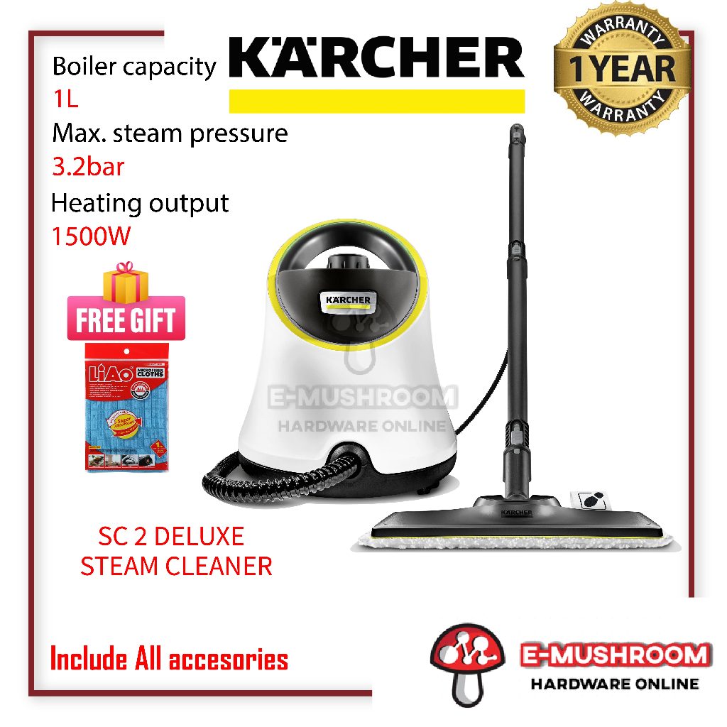 Karcher SC2 Deluxe Easyfix Steam Cleaner 1500W 3.2Bar Steam Mop Karcher ...