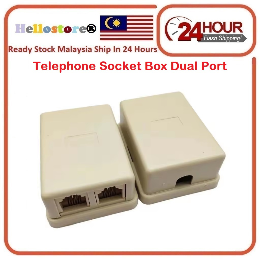 2-Port RJ11 6P4C telephone connection box RJ11 6P4C Keystone Jack ...
