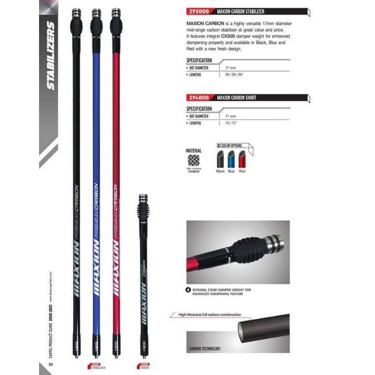 DOOSUNG CARTEL MAXION PREMIUM CARBON STABILIZER FOR ARCHERY EQUIPMENT ...