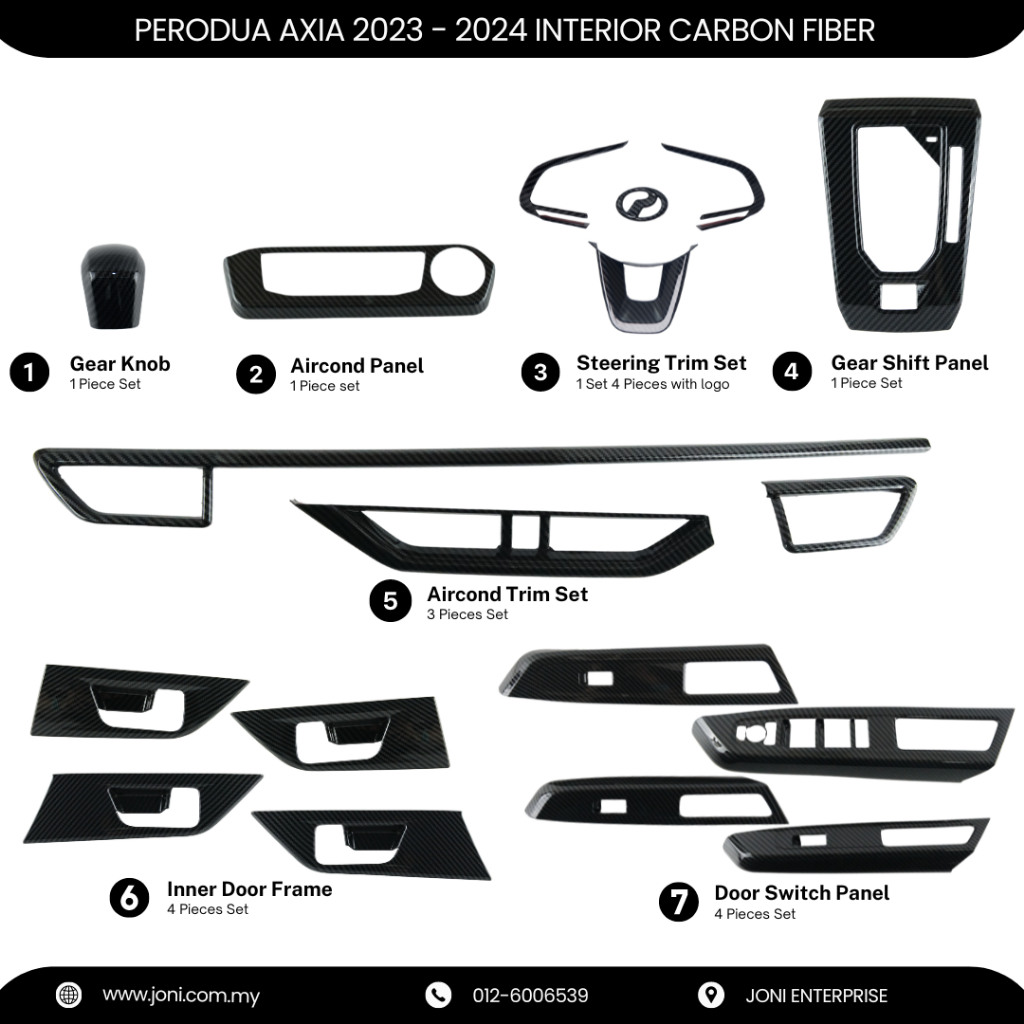 Carbon Fiber Perodua Axia 2023 Interior Steering Aircond Radio ...