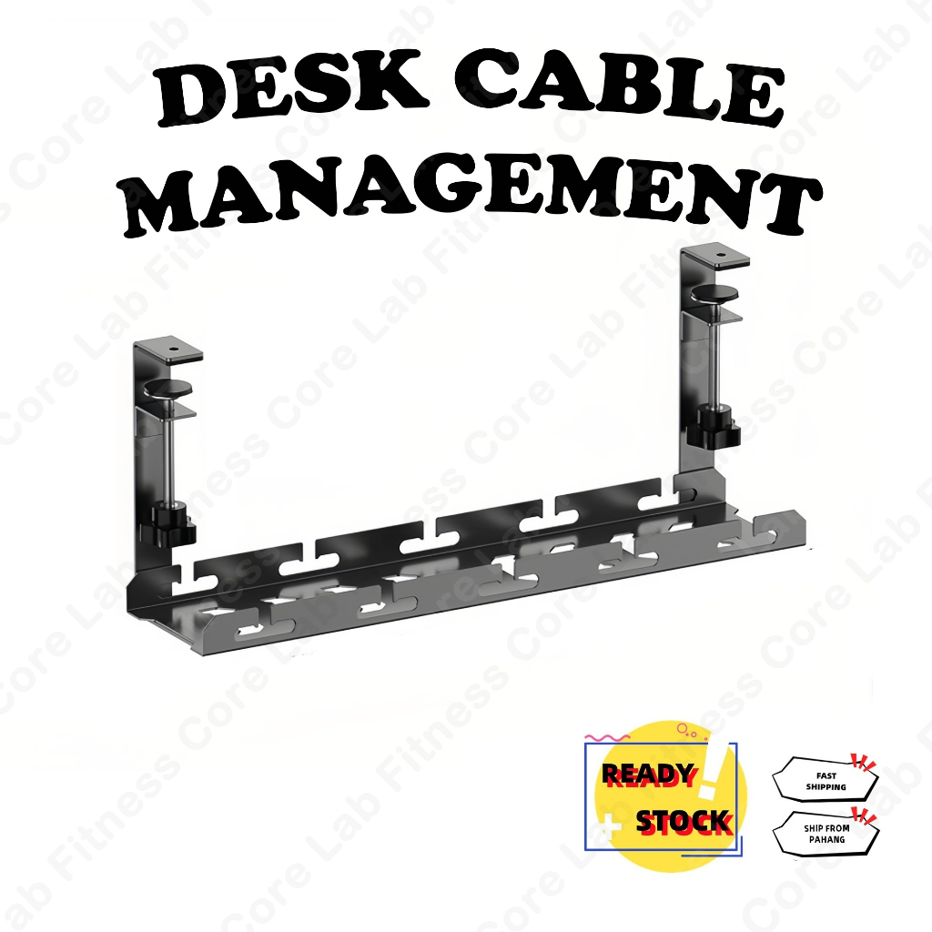 【CoreLab】Desk Cable Management Metal Cable Management Tray Under Desk ...