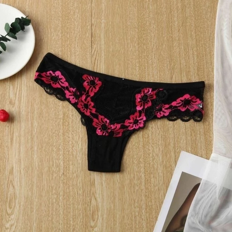 Sexy Lace Cotton Thong Female Underpant Underwear Panty Ice Silk Women ...