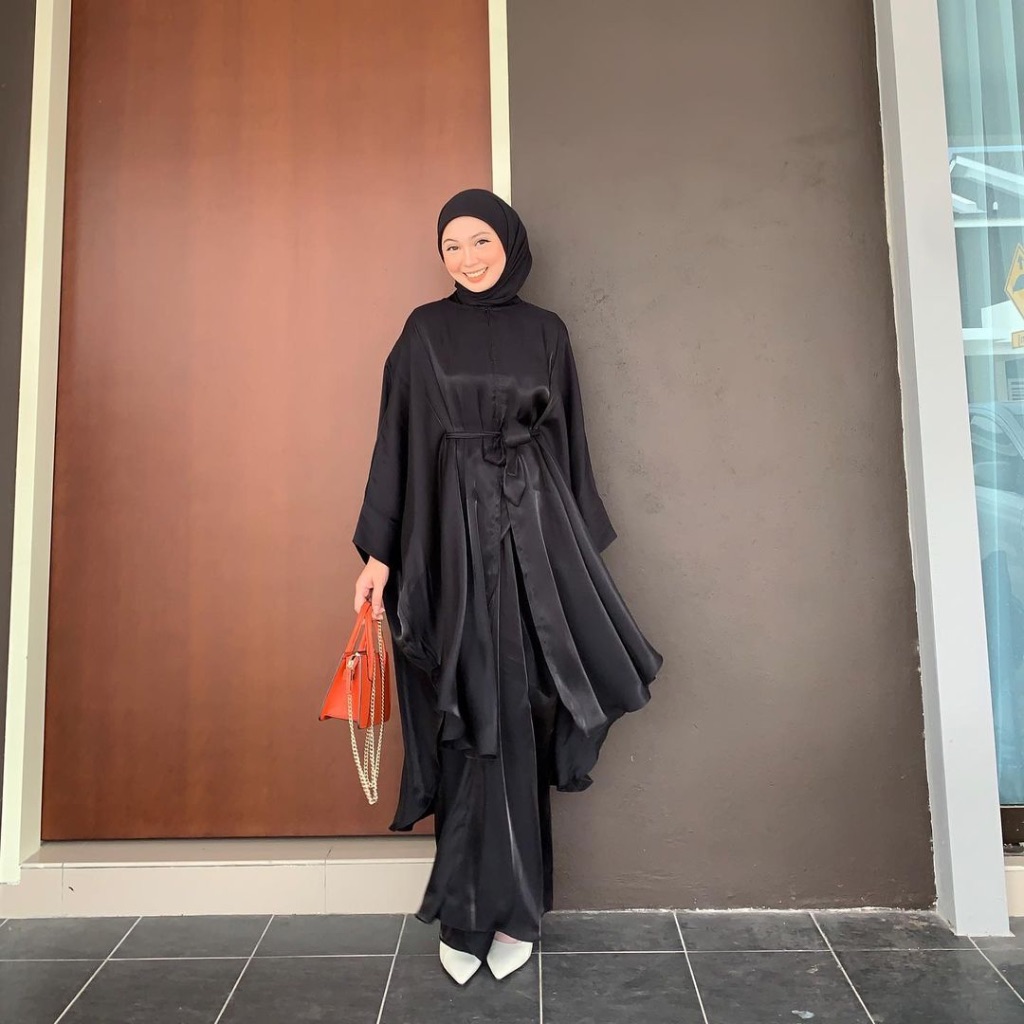 Readystock Seri Kaftan Haurabelle Baju Raya Moden Shimmer Silk Sejuk ...