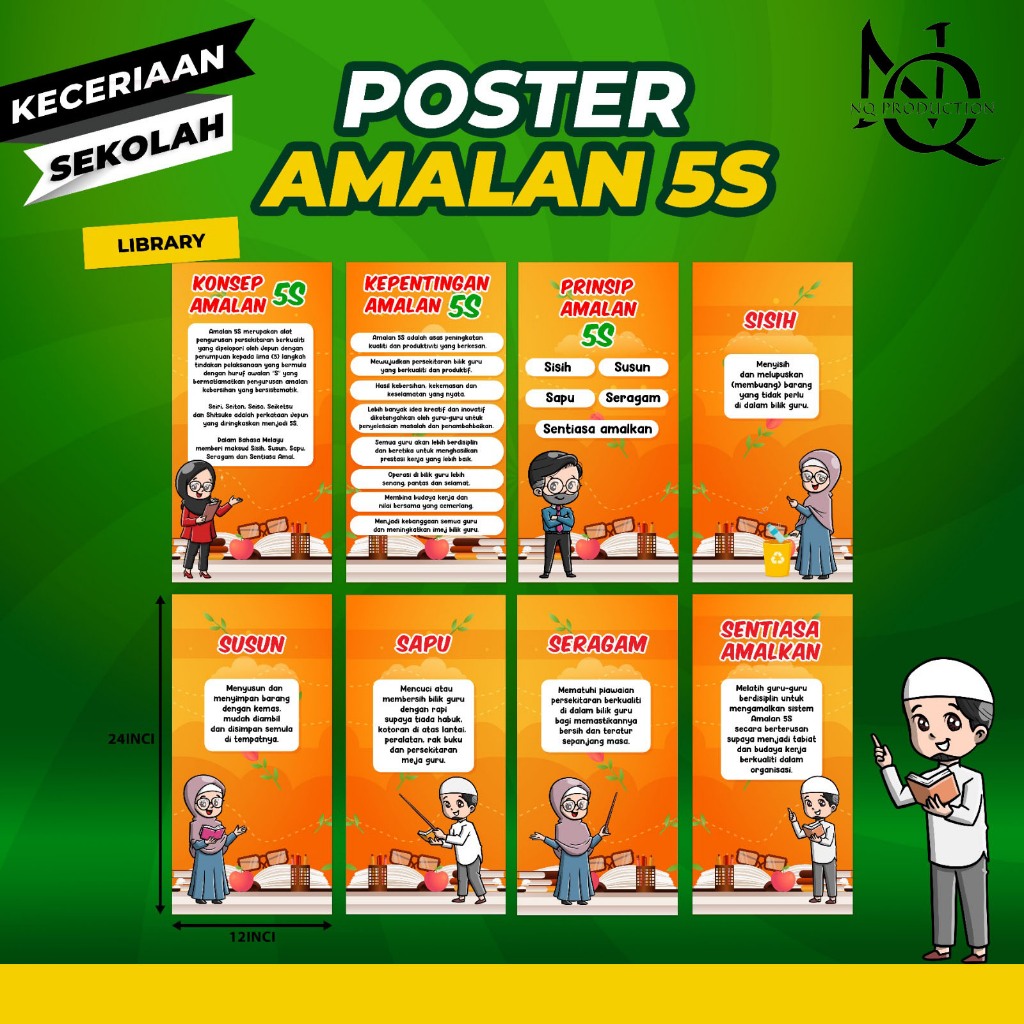NEW DESIGN - Poster Amalan 5S Khas Untuk Hiasan Kelas (8 pcs) | Shopee ...