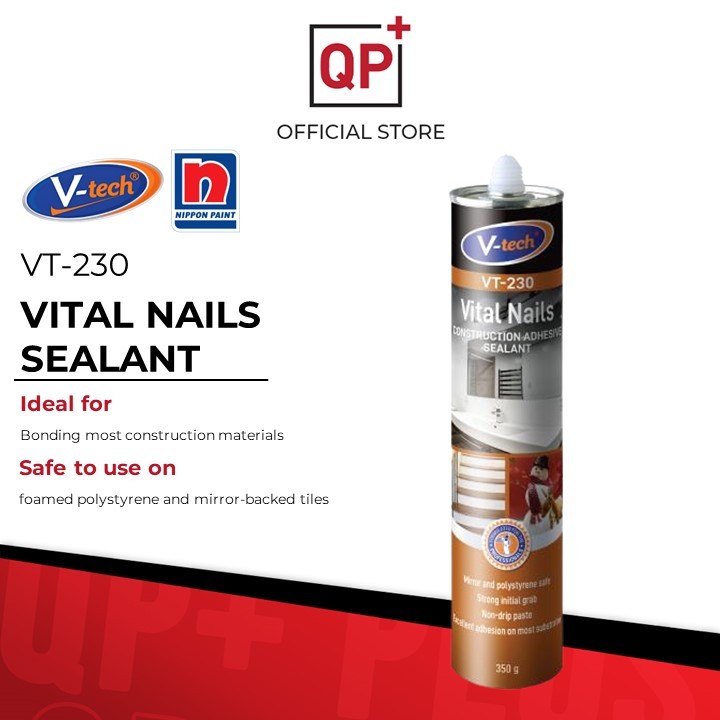 V-TECH VITAL NAILS CONSTRUCTION ADHESIVE SEALANT VT230 SILICONE (WOOD ...
