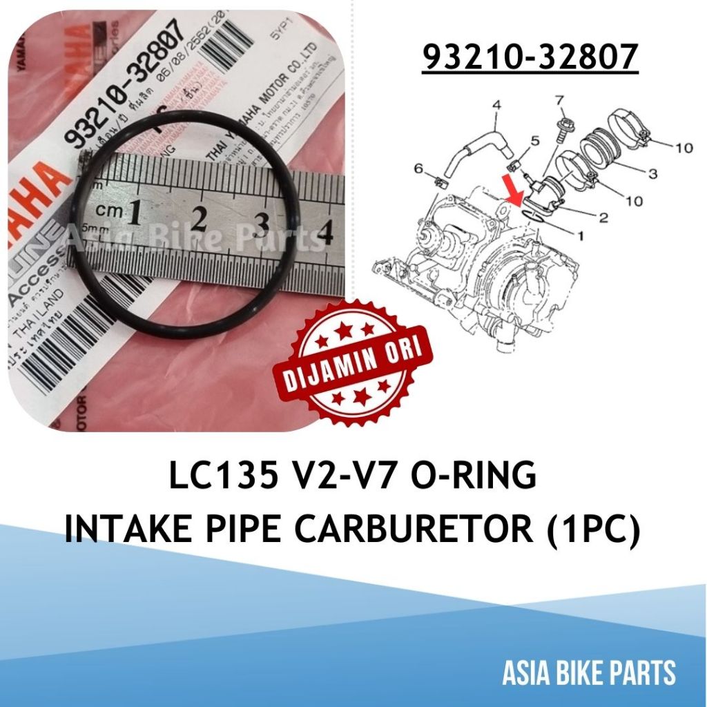 Yamaha Original LC135 V2 V3 V4 V5 V6 V7 Carburetor Intake Pipe O-Ring ...