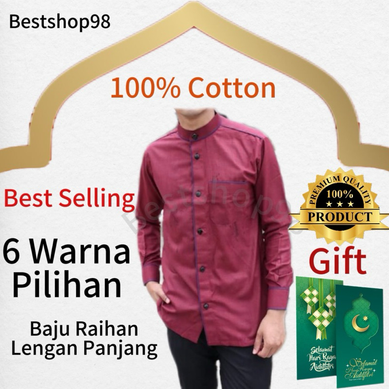 Baju Raihan 100% Cotton Premium Quality Pocket 6 Color Pilihan Free ...