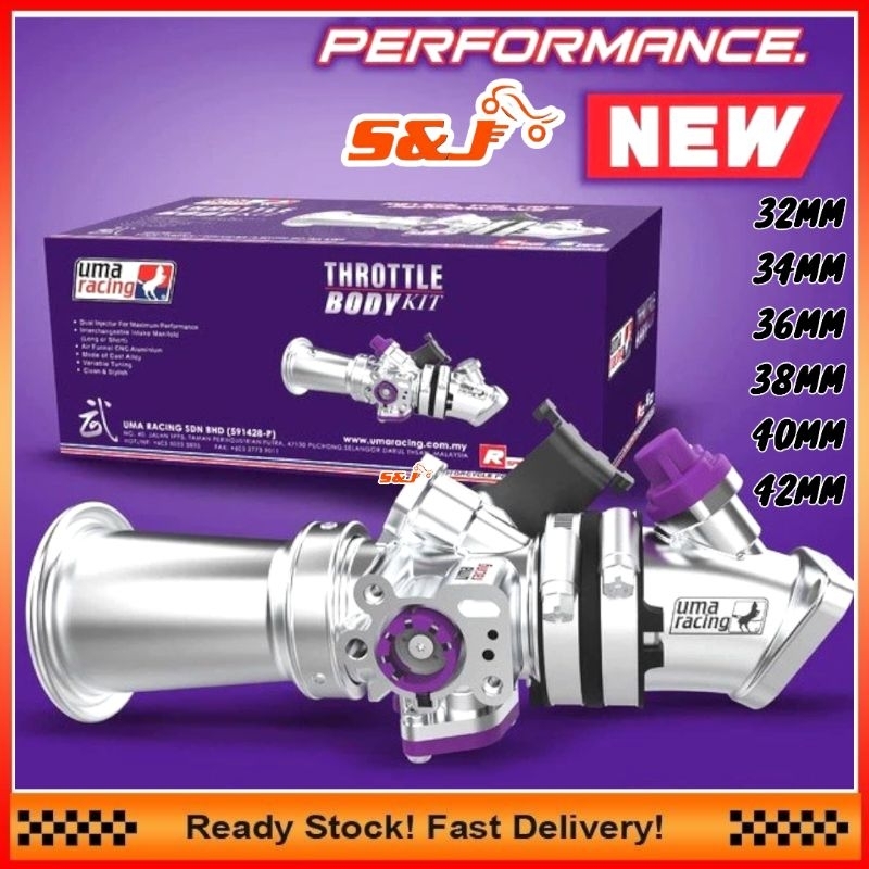 UMA RACING Y15 Y15ZR DUAL INJECTOR THROTTLE BODY WITH AIR FUNNNEL 32MM ...