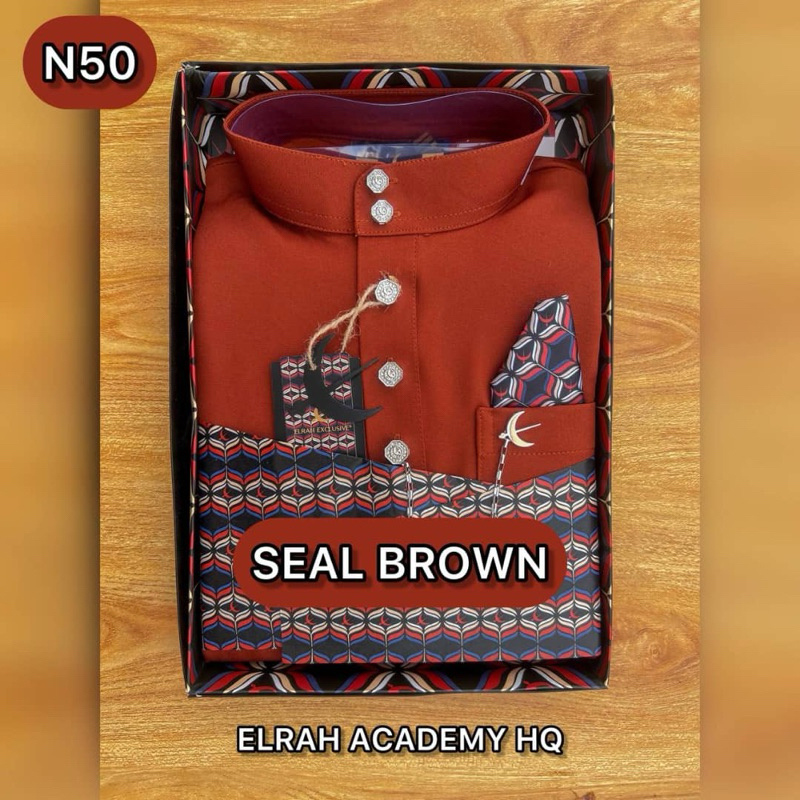 Baju Melayu Elrah Exclusive ULTIMATE 2.0 BURNT ORANGE 2024 | Shopee Malaysia