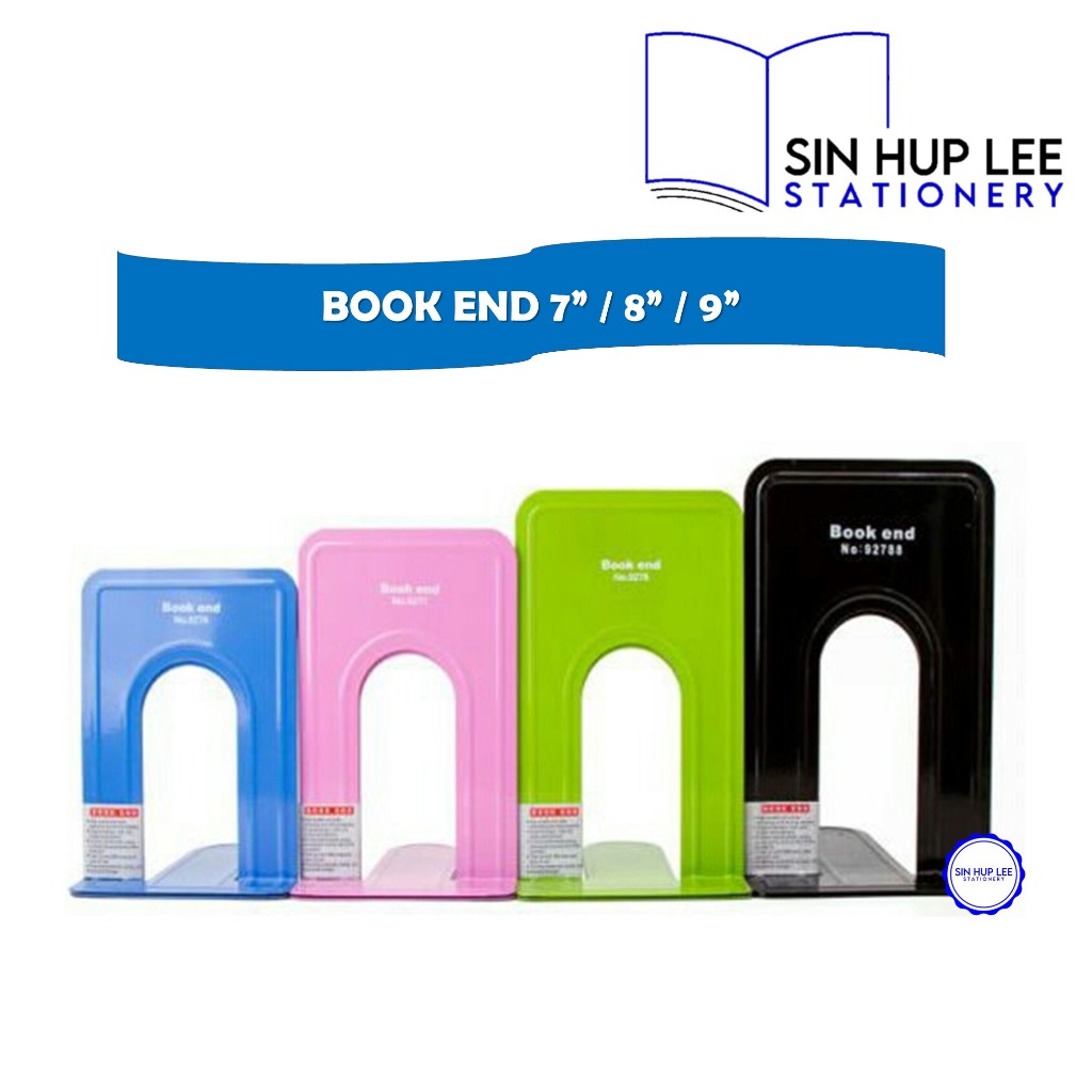 2 in 1 Heavy Duty Metal Colourful Bookends Book End 7" / 8" / 9" Office ...