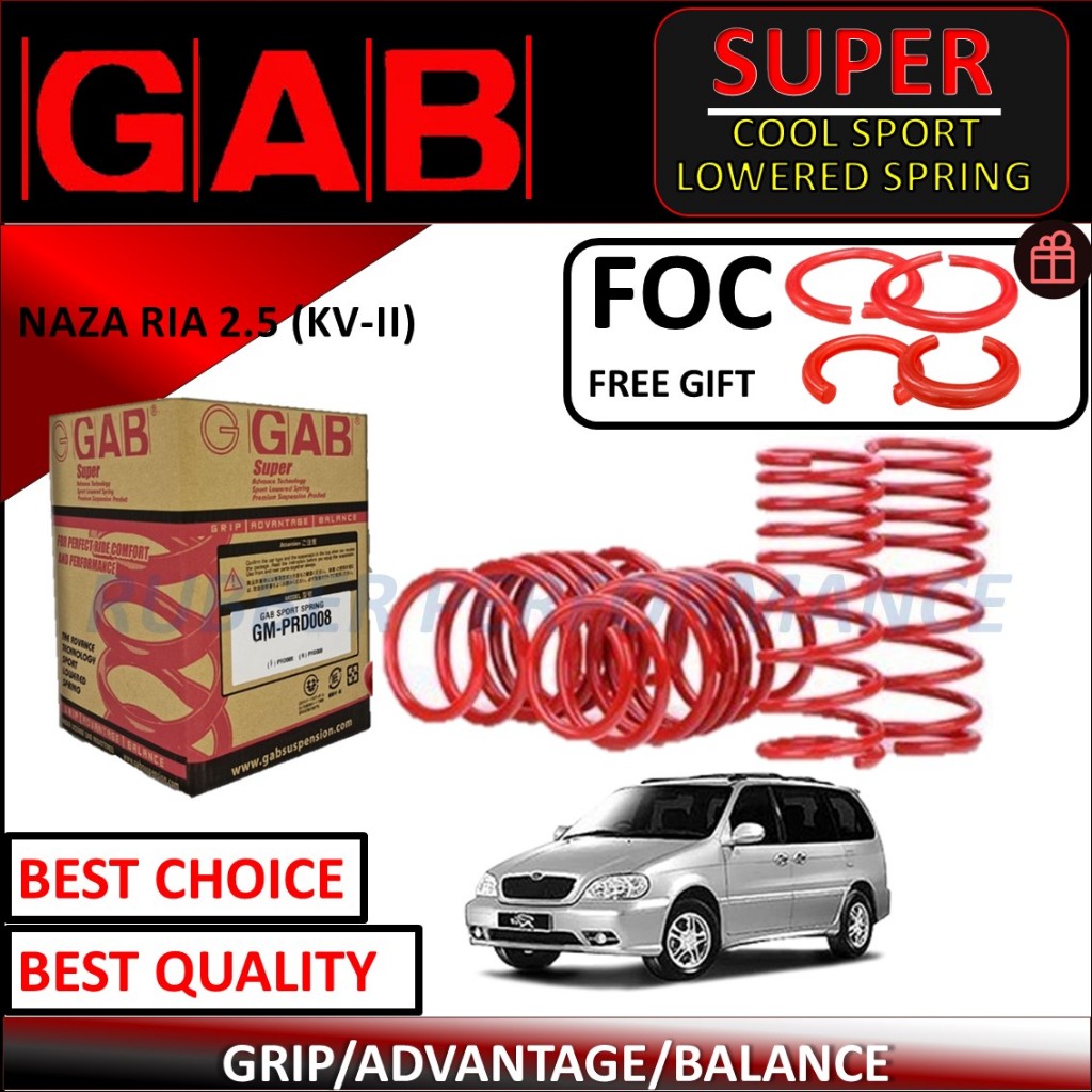 1 SET ORIGINAL GAB SPRING SPORT LOWERED SPRING SPORT NAZA RIA 2.5 (KV ...