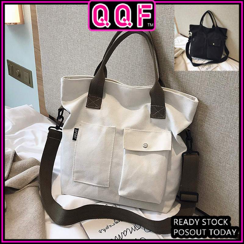 1469 CANVAS BAG KOREA KULIT leather Casual Beg Tangan Wanita women ...
