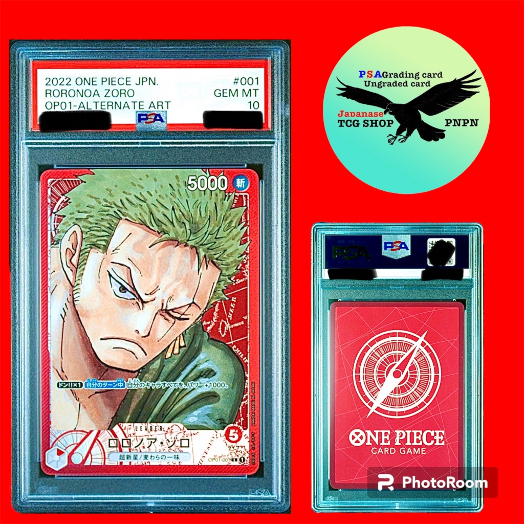 One Piece Card Game PSA 10 Roronoa Zoro OP01-001 Leader Alt Art ...