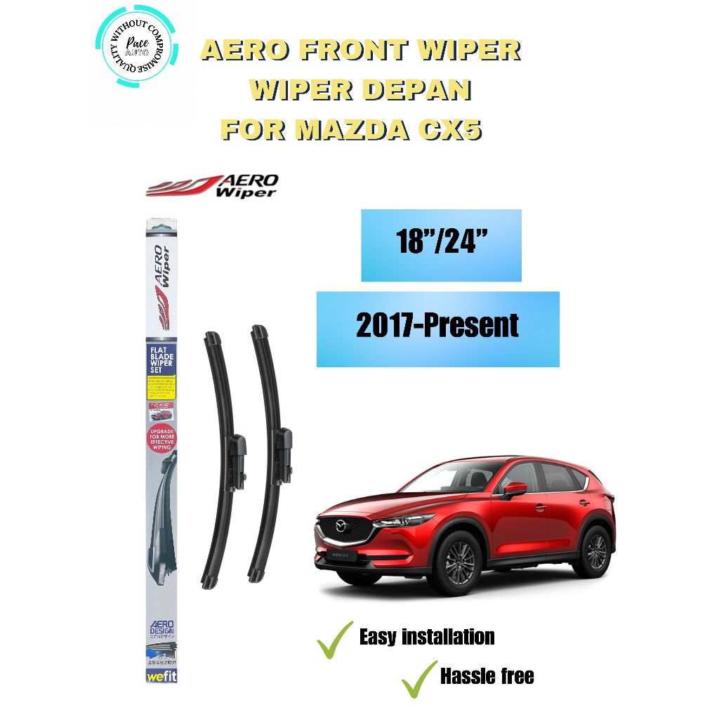 Mazda CX-5 CX5 (KF) 2017 - 2019 AERO Frameless Windscreen Flat Wiper ...
