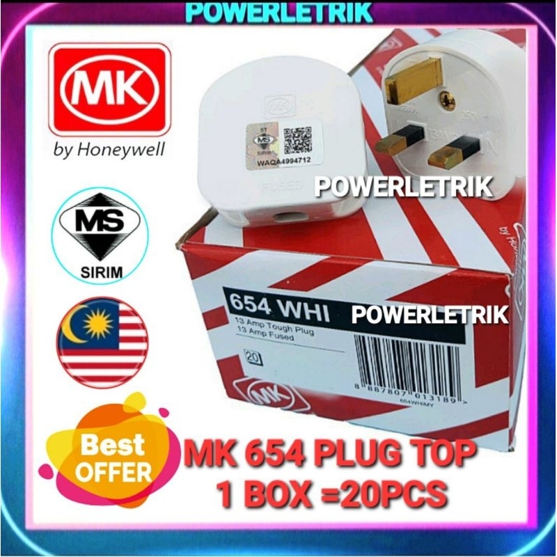 *READY STOCK 🔥BIG OFFER🔥 20 PCS MK 654 13A FUSED PLUG TOP - SIRIM ...