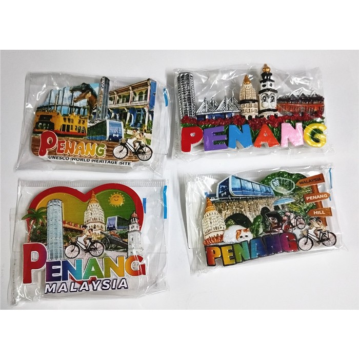 Penang Street Art Penang food Resin Fridge Magnet collection souvenir ...