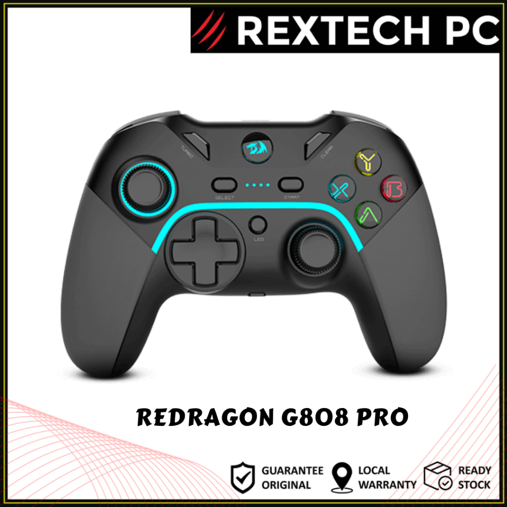 REDRAGON G808 HARROW PRO WIRELESS GAMEPAD MULTI-PLATFORM COMPATIBLE ...