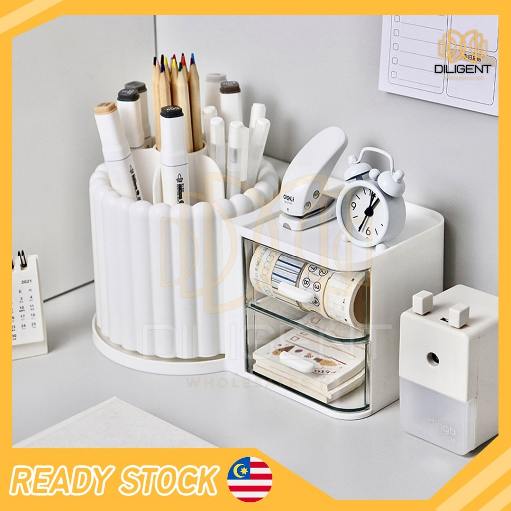 【D326 READY STOCK】Ins Style 360-Degree Rotating Holder Storage Box ...