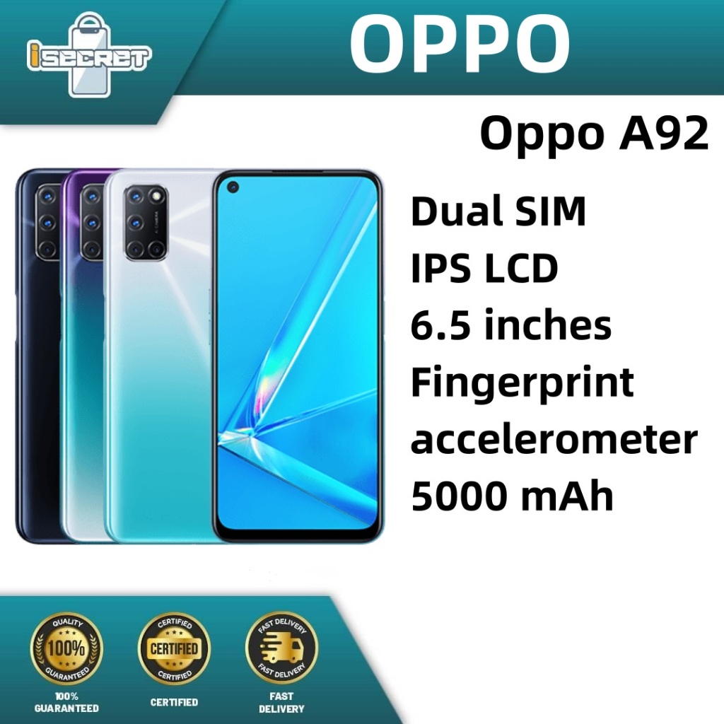 Oppo A92 (12GB RAM + 256GB ROM) 6.5 Inch LTE Original Smartphones With ...