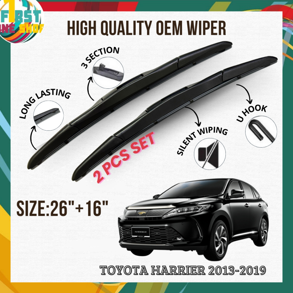 1 SET WIPER BLADE CAR WINDSHIELD WIPER FOR TOYOTA HARRIER 2013-2019 (26 ...