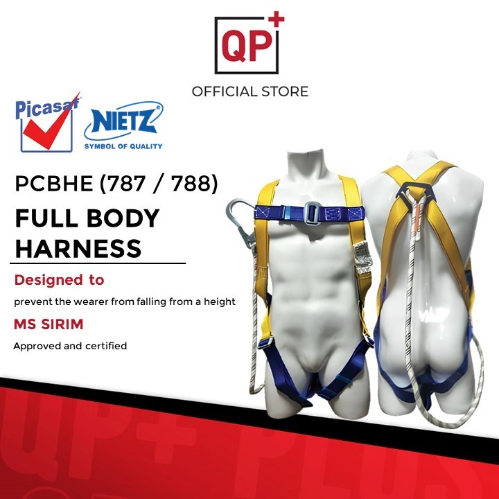 PICASAF FALL BODY HARNESS FULL BODY HARNESS SET WITH HOOK (ECONOMIC) PCBHE787 / PCBHE788 ...