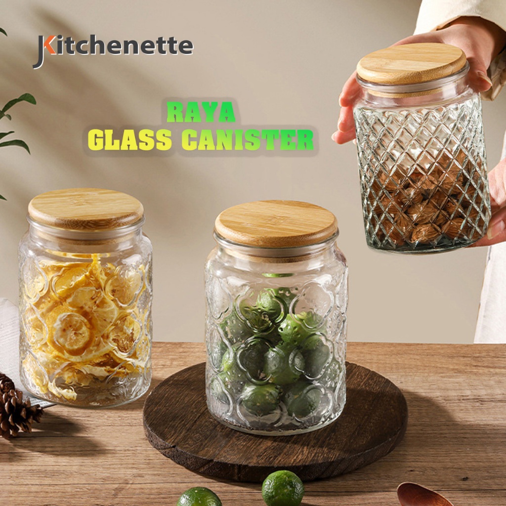 Jkitchenette Cookie Food Jar Glass Storage Container Bekas Kuih Raya ...