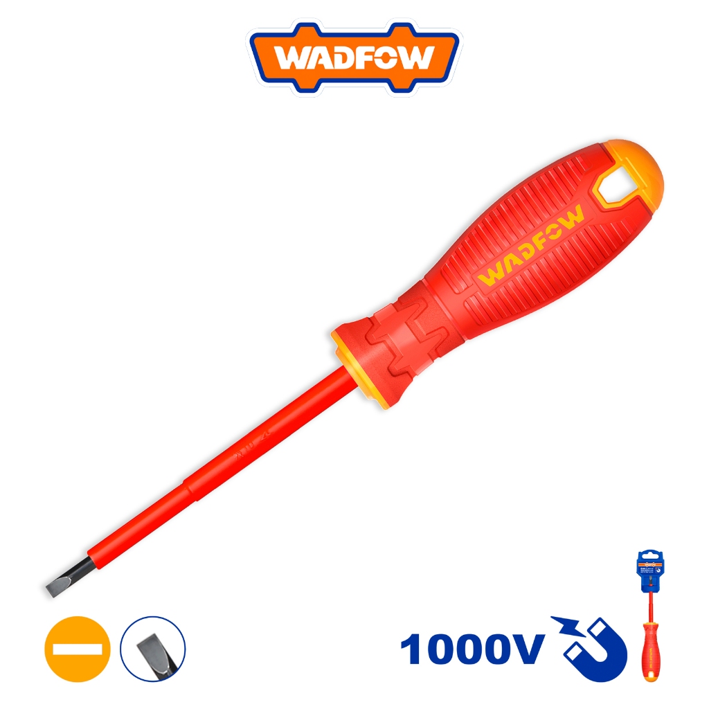 WADFOW Insulated Slotted Screwdriver (1000V) Size: SL4/SL6.5, Length ...