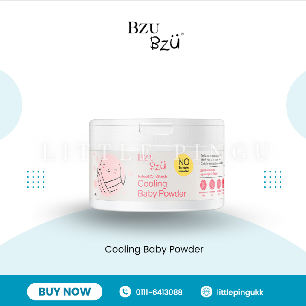 BZU BZU Cooling Baby Powder with Puff (140ml) | Shopee Malaysia