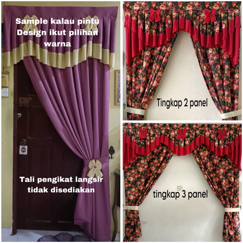 Langsir Readymade SET atas dan bawah rumah tingkap | Shopee Malaysia