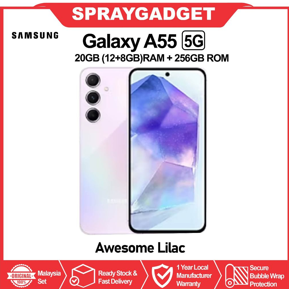 Samsung Galaxy A55 5G (12+8GB Extended RAM + 256GB ROM) 50MP Triple ...