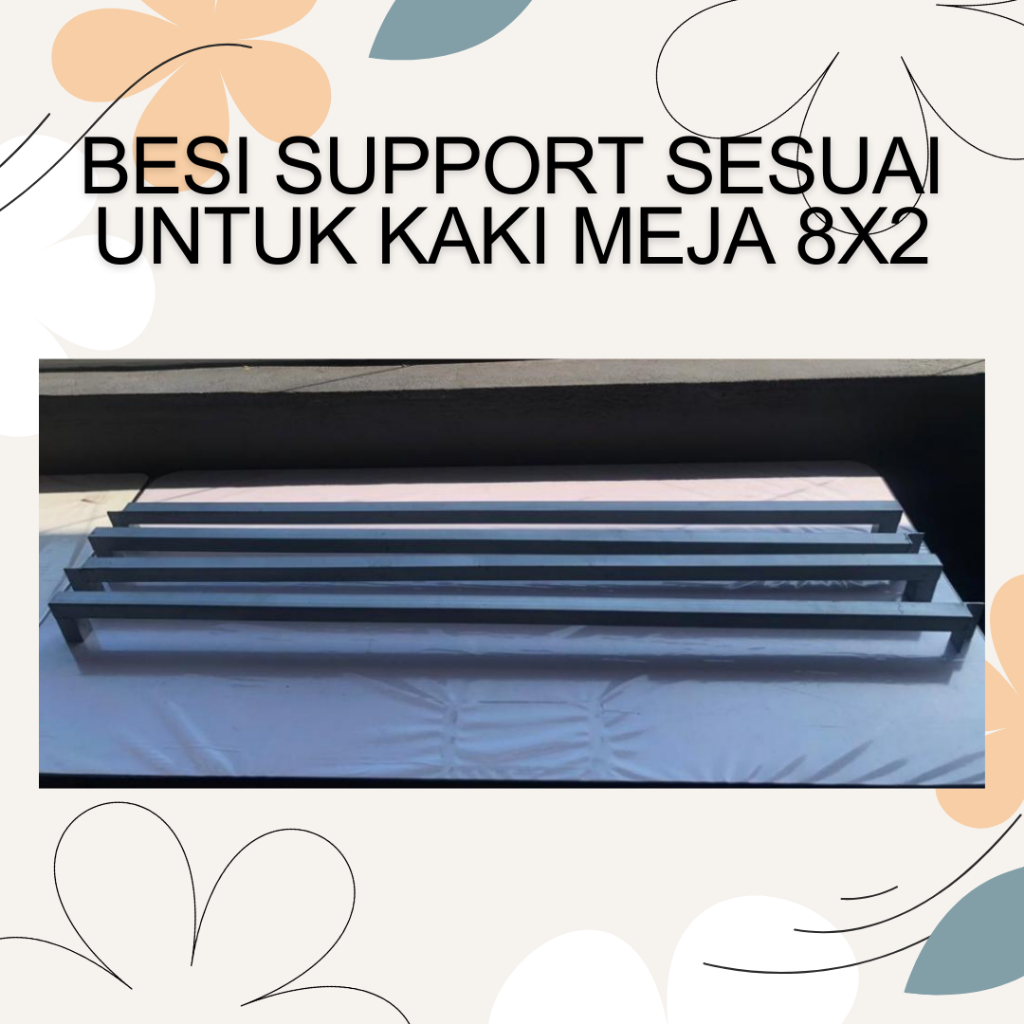 BESI SUPPORT UNTUK KAKI MEJA 8X2 / BESI SUPPORT SAHAJA | Shopee Malaysia
