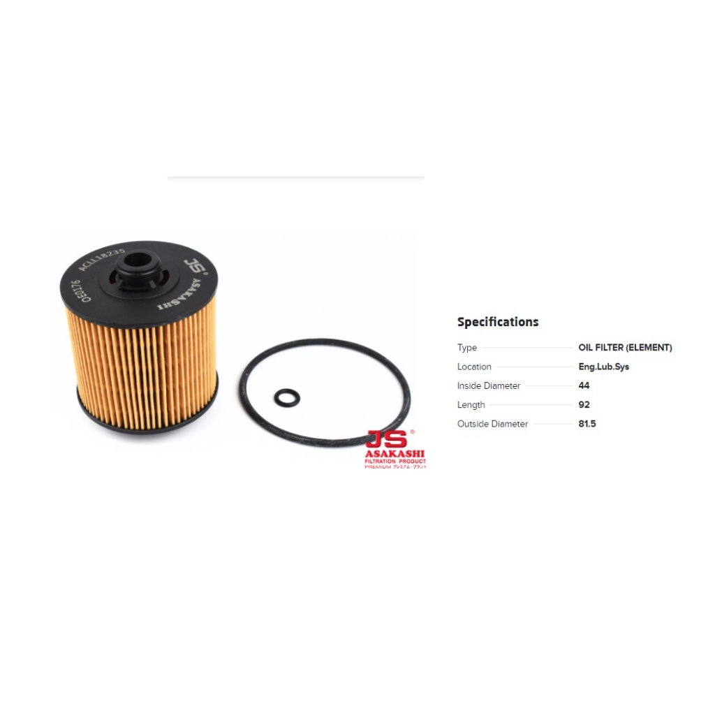 JS ASAKASHI OIL FILTER (PREMIUM CLASS OF FILTRATION) - PROTON X50 ...