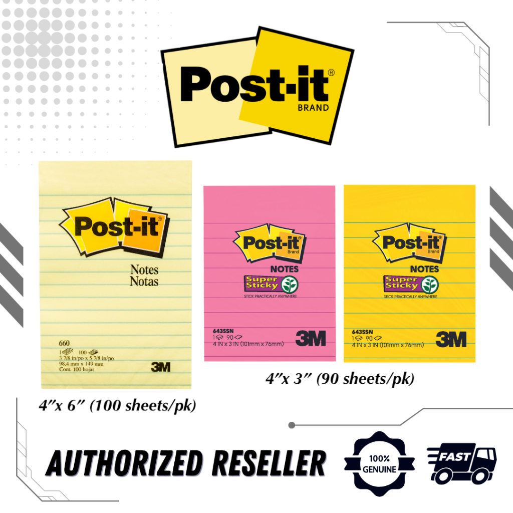 3M Post-it Sticky Lined Notes (Original) | Shopee Malaysia