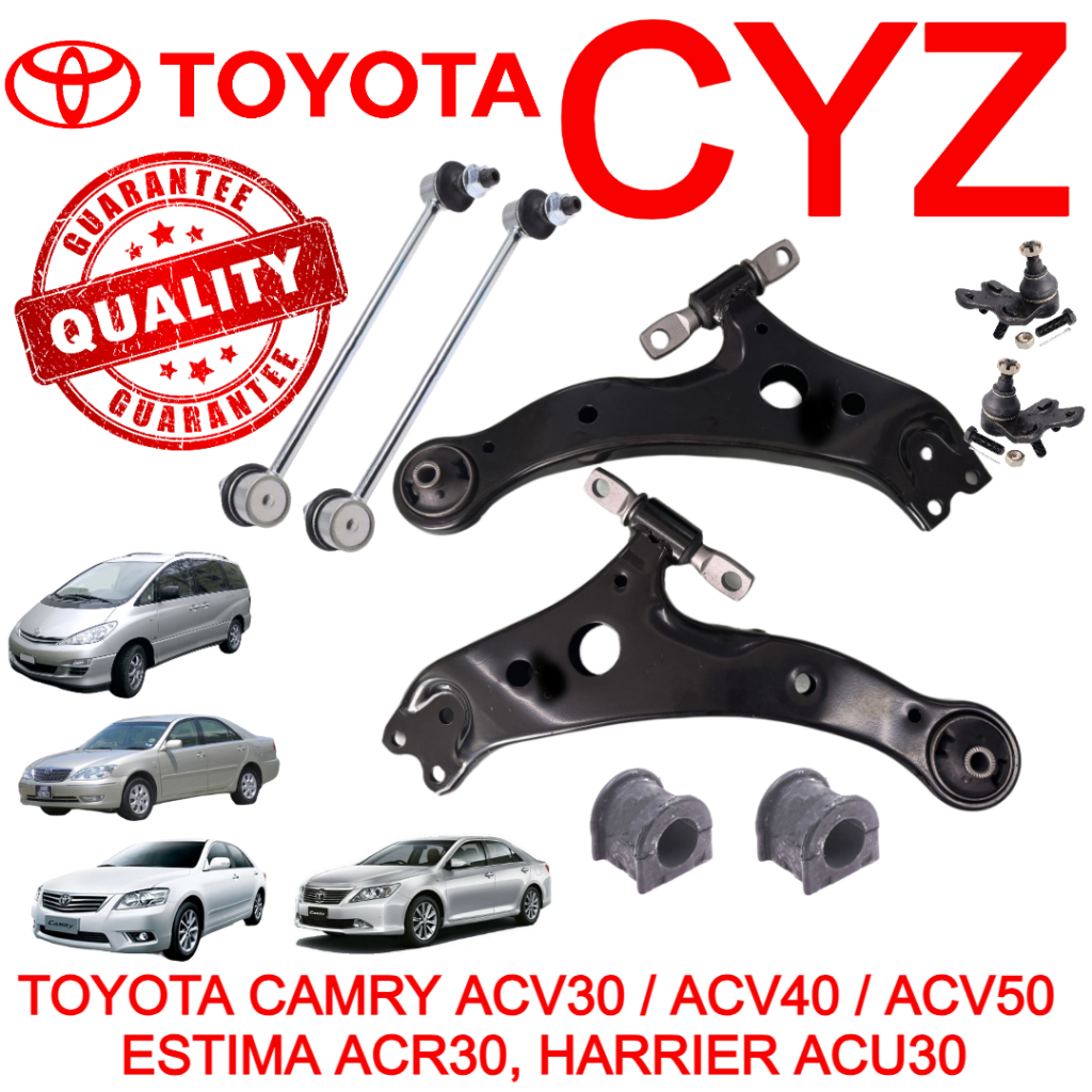 8 /14 COMBO SET TOYOTA CAMRY ACV30, ACV40, ACV50, ESTIMA ACR30, HARRIER ACU30 LOWER ARM TIE ROD ...