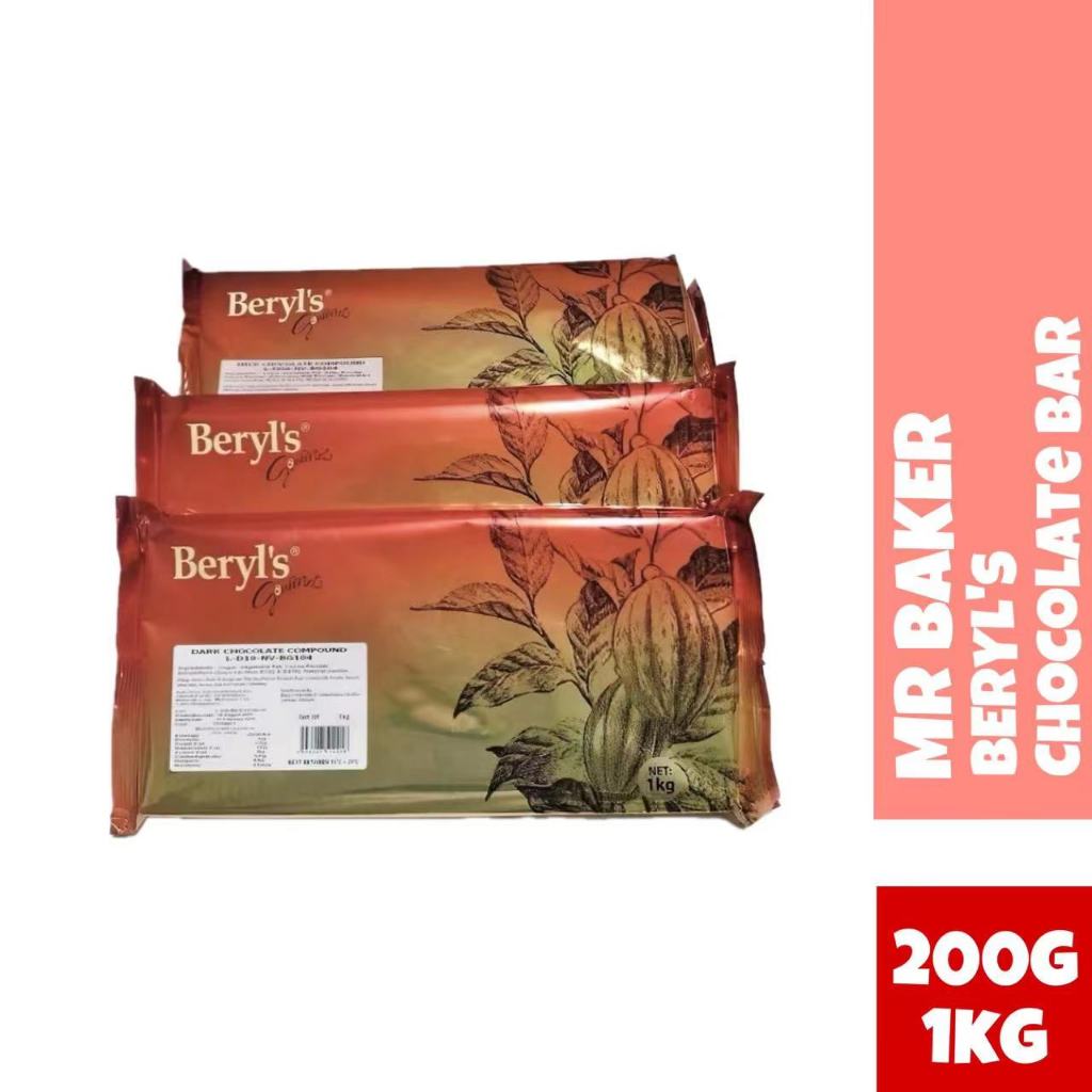 Beryls White / Milk / Dark / Strawberry Chocolate Compound Bar 200g 1Kg ...