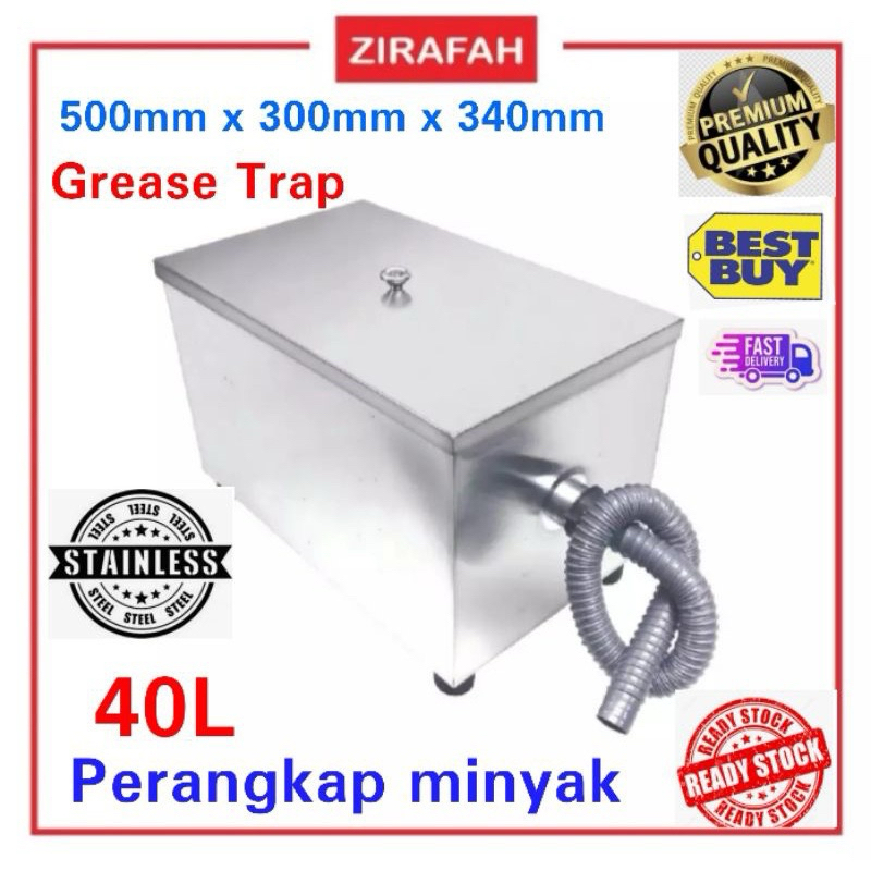 Perangkap Minyak Penapis Fully Stainless Steel 40L / Grease Trap ...