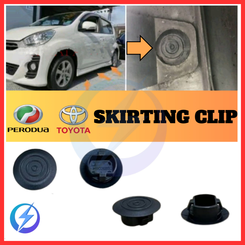 ORIGINAL TOYOTA / PERODUA MYVI AXIA ALZA SIDE SKIRT CLIP | Shopee Malaysia