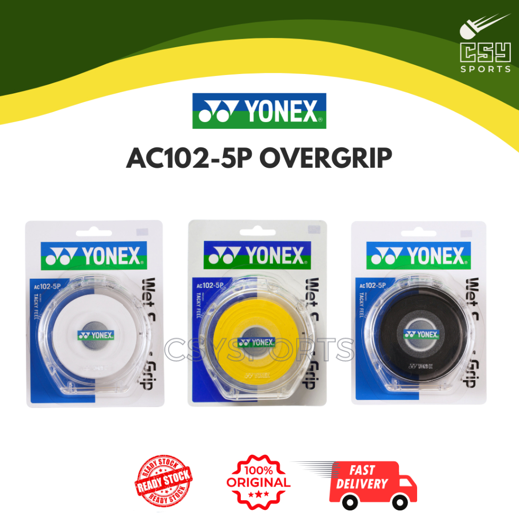 [100% ORI] YONEX Badminton Overgrip AC102-5P Grip with storage casing (5 grips in a pack ...