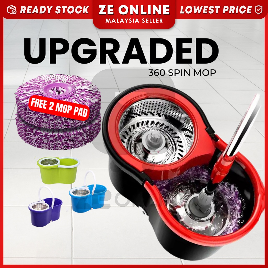 🤩VIRAL SPIN MOP🤩 NEW Microfiber 360 Degree Stainless Steel Rotating ...