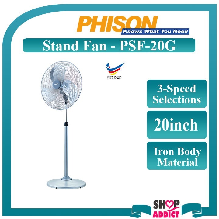PHISON STAND FAN / KIPAS KAKI 20" PSF-20G | Shopee Malaysia