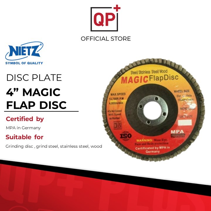 NIETZ MAGIC 4” SANDING DISC & GRINDING DISC 100MM SAND PAPER FLAP DISC ...