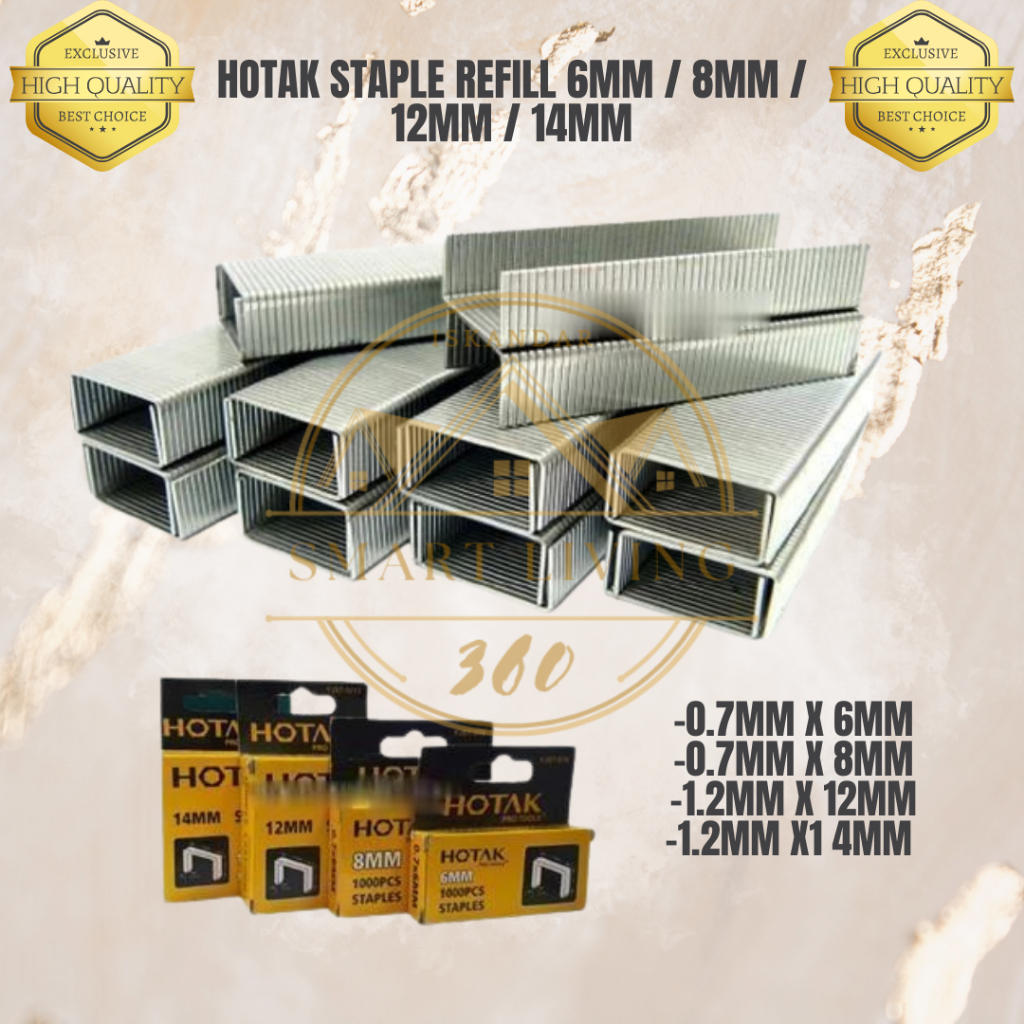 HOTAK Staple Refill 6mm / 8mm / 12mm / 14mm / Staples | Shopee Malaysia