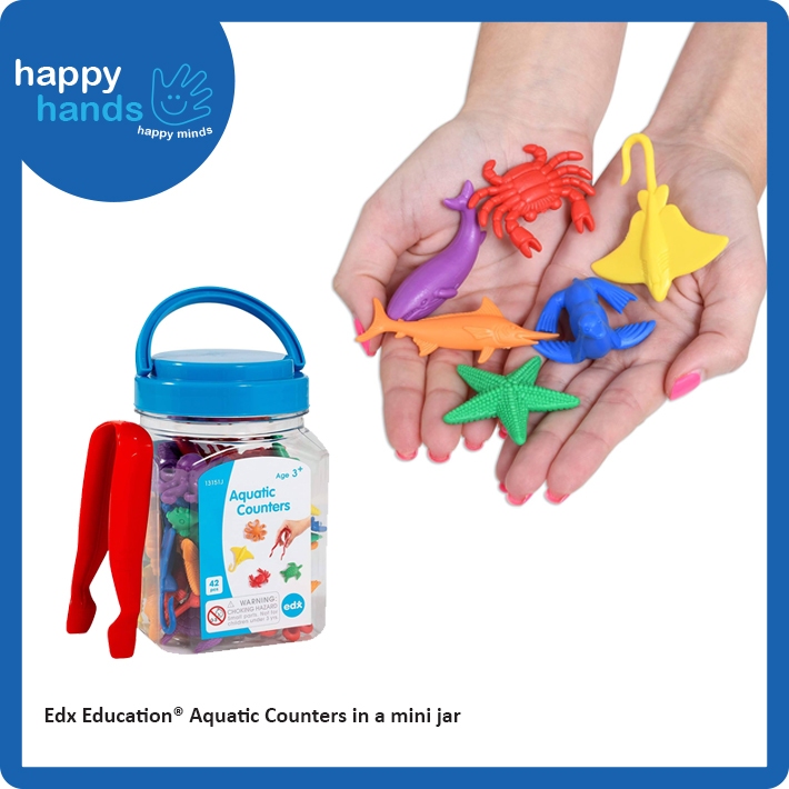 Aquatic Counters In A Mini Jar Early Math Skill Fine Motor Skill ...