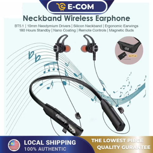 Sonyyy MJ-6977 Neckband Headphones Sports Leher Earphone Bluetooth 5 ...