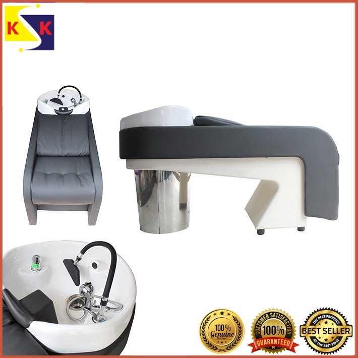 Black HAIR WASH CHAIR Salon SALOON Table Barber Bed Washing Chair with ...